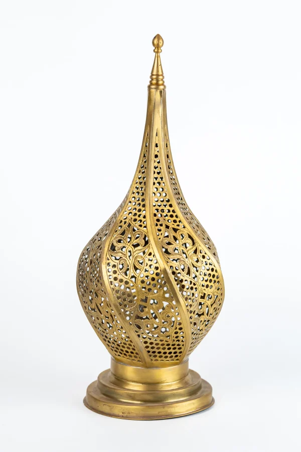 Handcrafted Moroccan Brass Table Lamp – Vintage Teardrop Design ...
