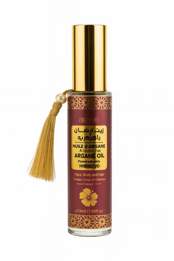Huile d’Argane à l’Hibiscus – Moroccan Argan Oil with Hibiscus
