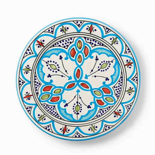 Blue & White Moroccan Plate – Traditional Hand-Painted Design