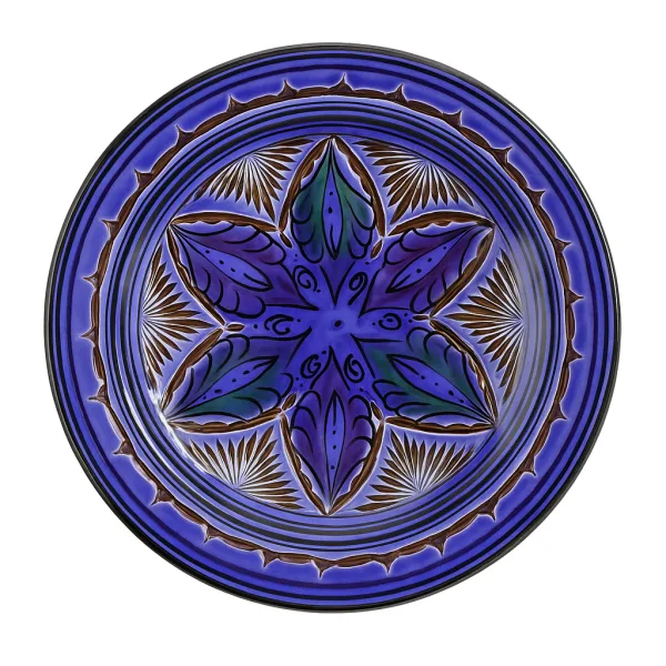 Deep Blue Moroccan Plate – Elegant Artisan Ceramic Dish