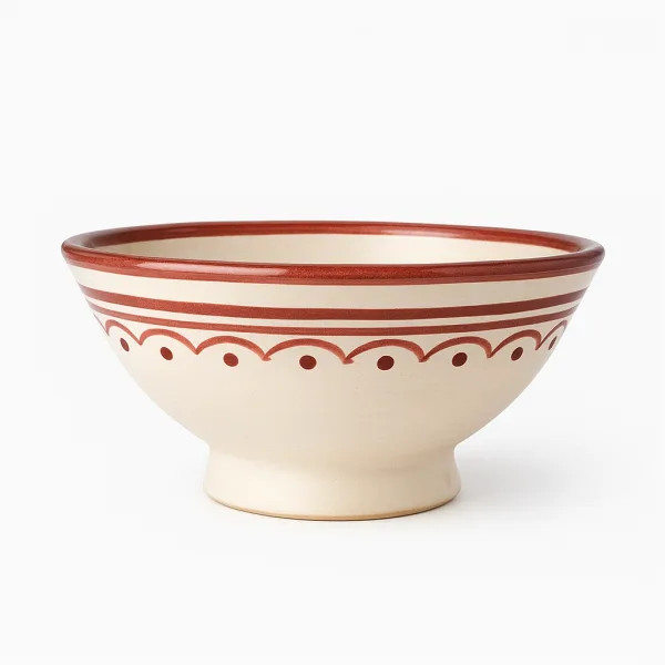 Handmade Red Moroccan Ceramic Bowl | Decorative Safi Pottery